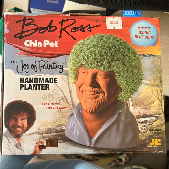 Art | Bob Ross Chia Pet Handmade Planter | Poshmark
